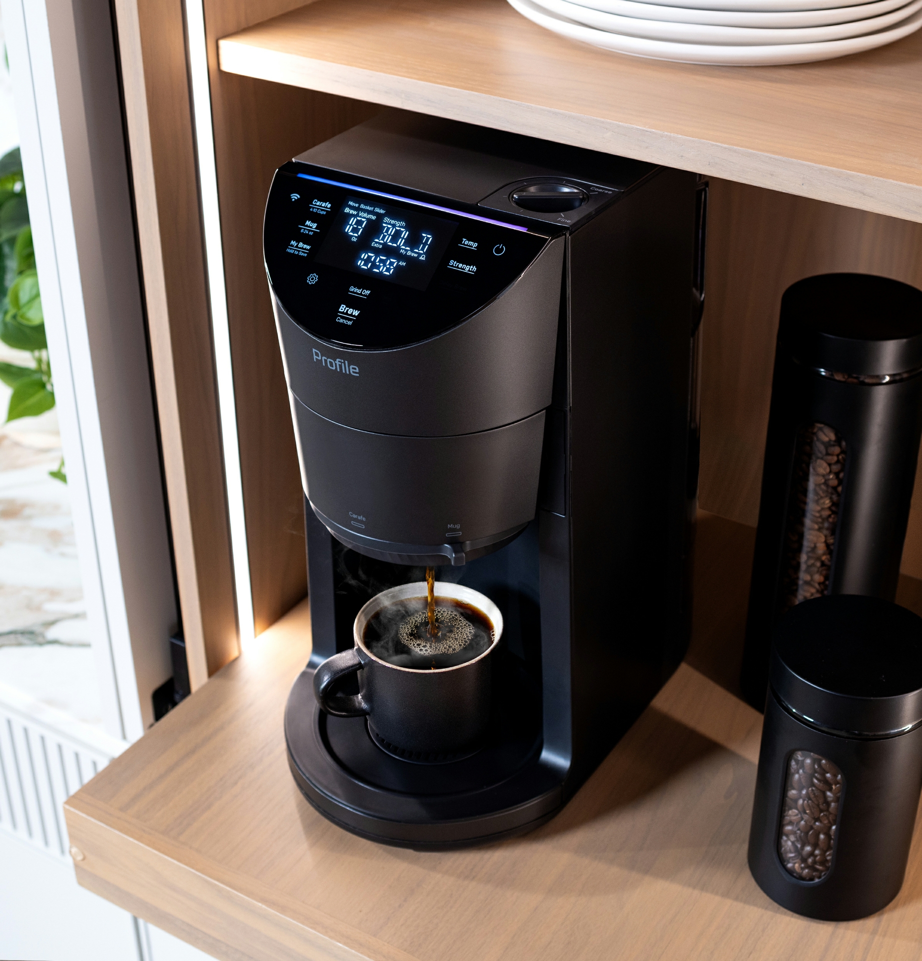 GE Profile Smart Grind & Brew Coffee Maker with Podless Single Serve ...
