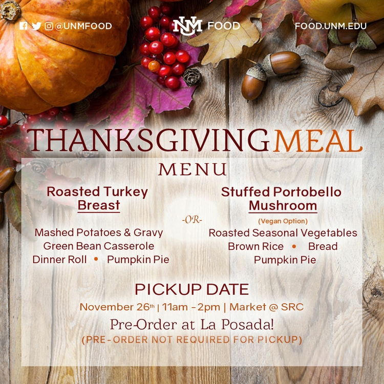 UNM Food to host special holiday meal on Thanksgiving | UNM UCAM Newsroom