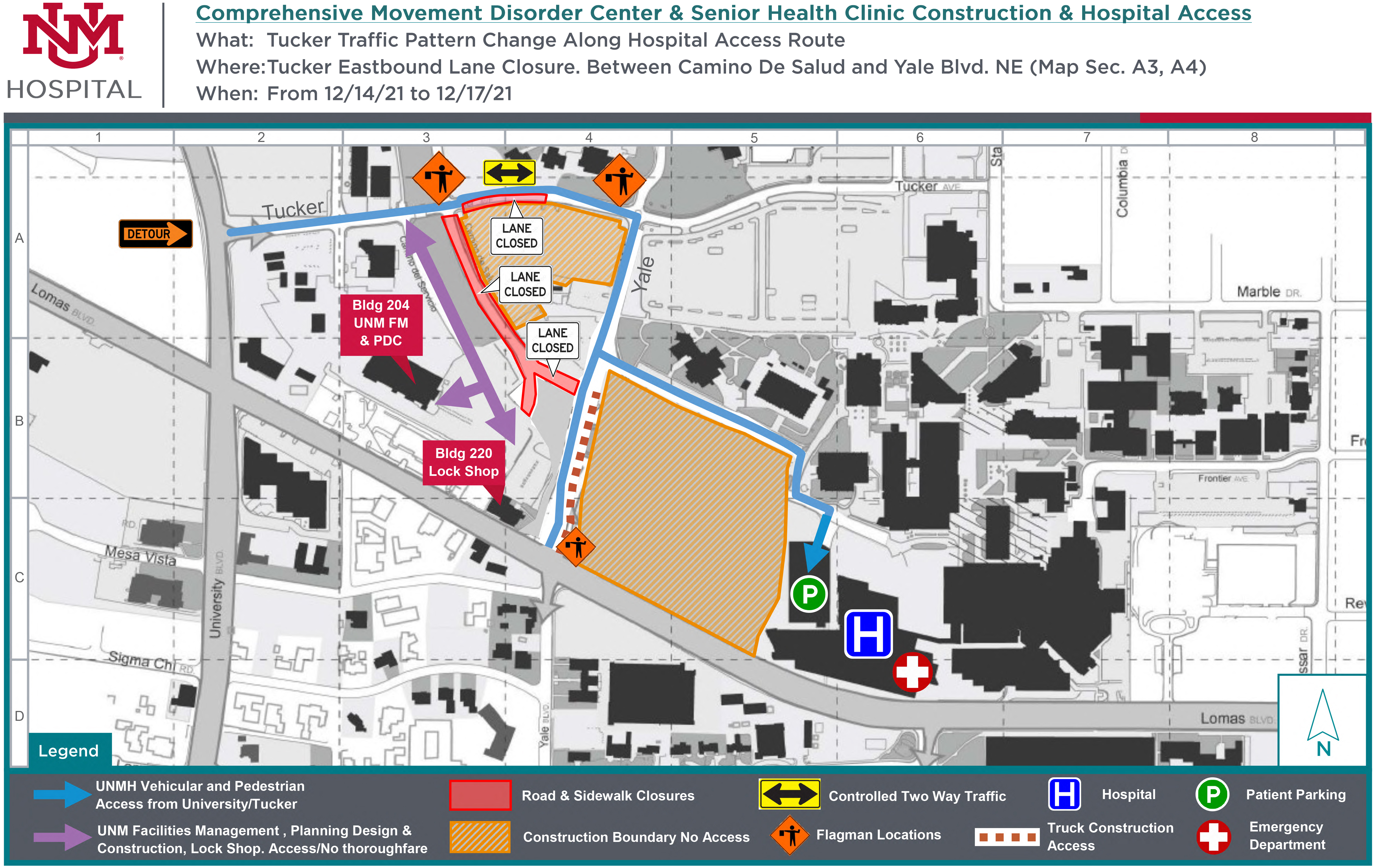 Hospital access, Tucker detour traffic pattern change and lane closure ...
