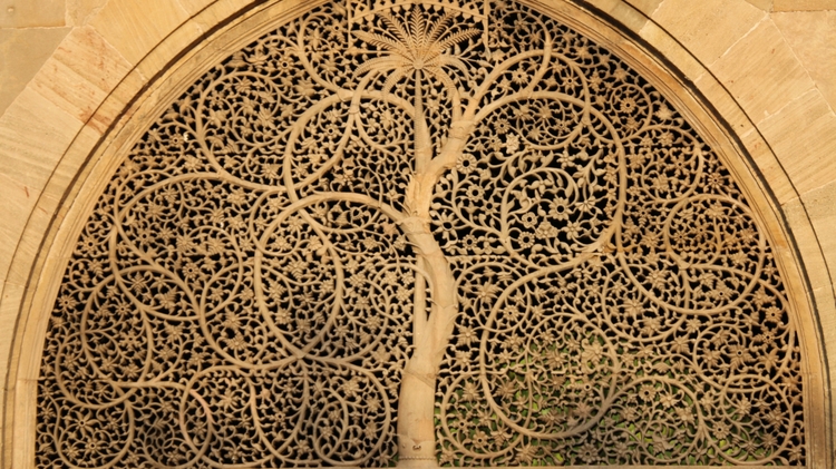Photo | Tree carved in stone in the Sidi Saiyyed Mosque in Ahmedabad ...