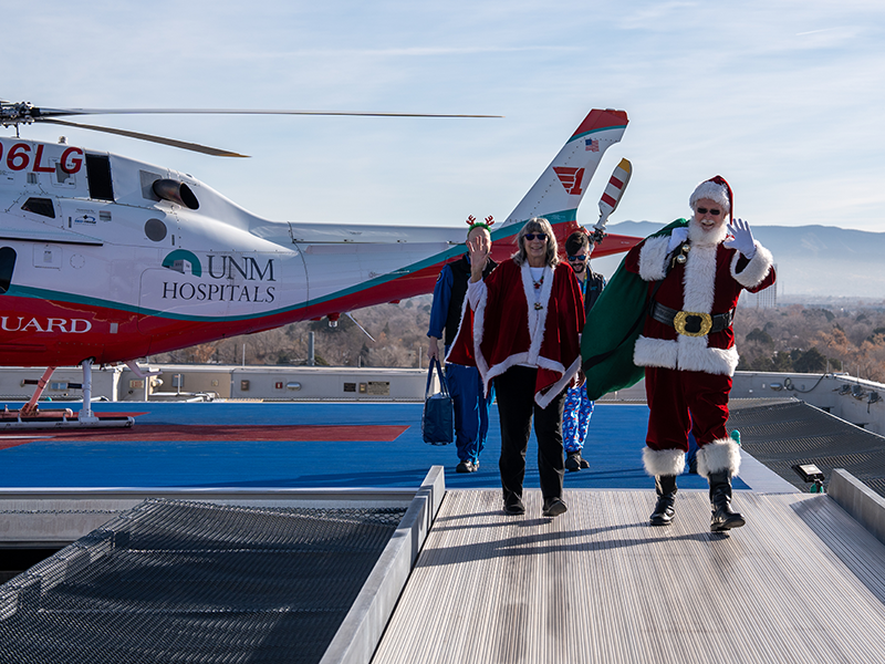 The Flight Before Christmas: Santa Visits UNM Hospital Child Life and ...