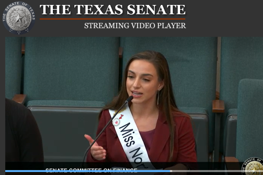 Photo | Miss North Texas Chloe Burke testifying at the Texas Capitol ...
