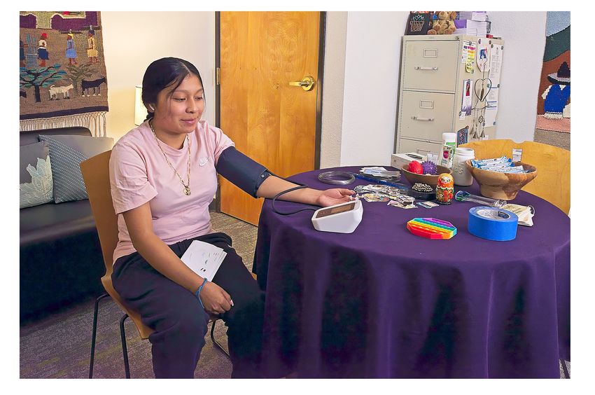 Photo | Blood Pressure Cuff Demonstration | American Heart Association