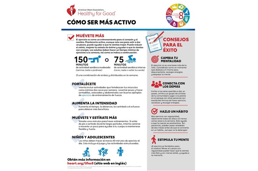 Photo | Life's Essential 8: Be More Active - Spanish | American Heart ...