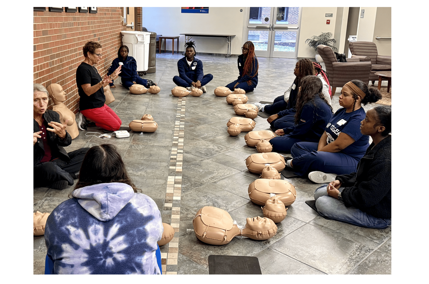 Photo | Students participate in a Hands-Only CPR experience | American ...